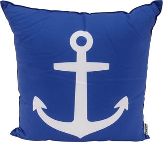 CB Home & Style Outdoor Garten Kissen Dekokissen Wasserabweisend Wasserfest 45 x 45 cm mit Füllung Maritim Anker Moin AHOI (Ankerweiß)