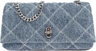 Marc Jacobs Femme, Sacs, Bleu, Taille: ONE Size Le sac porté épaule convertible double en denim matelassé
