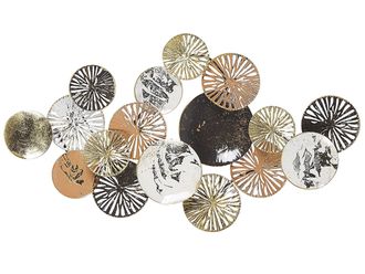 Beliani Sch&ouml;ne Wanddekoration Kreise mit Ausstanzungen kupfer/gold Osmium