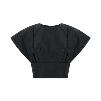 Pinko Pinko, Femme, Blouses et Chemises, Noir, Taille: 38 FR Crop Top &agrave; Manches Amples