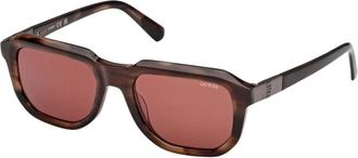 Guess Homme, Accessoires, Rouge, Taille: 53 MM Lunettes de soleil rectangulaires