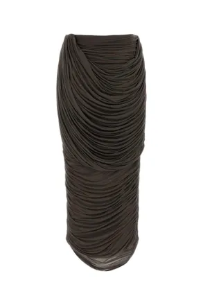 Magda Butrym Womens Brown Stretch Cupo Skirt Exterior: Cupro Elastane Gonne