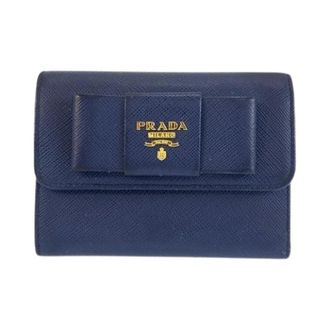 Prada Pre-owned Leder Fiocco Schleifen Geldb&ouml;rse - - Pre-owned - Damen - Blau - ONE SIZE