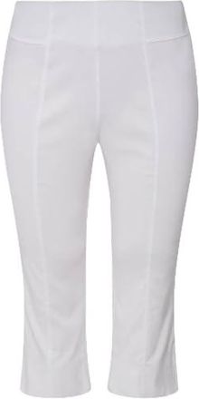 Ulla Popken Bengalin-Capri Hosen, Blanc Neige, 42W x 32L Femme