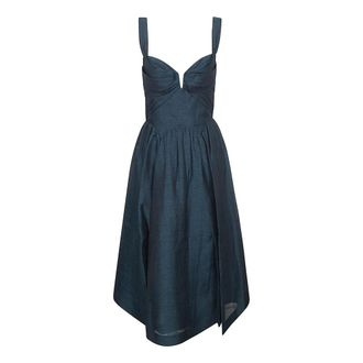 Zimmermann Femme, Robes, Bleu, Taille: 38 FR Rebellion Drape Midi Dress