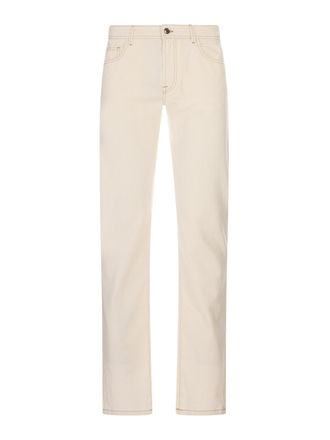Canali Straight Leg Jeans - Wei&szlig;