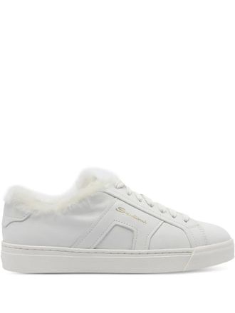 Santoni baskets en fourrure artificielle - Blanc