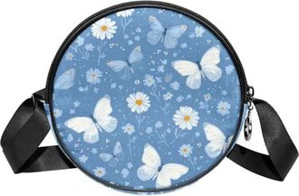 Generic Sac &agrave; bandouli&egrave;re rond pour femme, petit sac &agrave; bandouli&egrave;re avec fermeture &eacute;clair, bretelles r&eacute;glables, sac &agrave; main rond d&eacute;contract&eacute; pour femme et fille