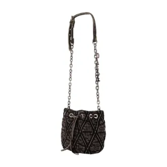 Diesel Womens Charm-D Small Purse - Diesel Cotton Grey Bags Handbags-Purses