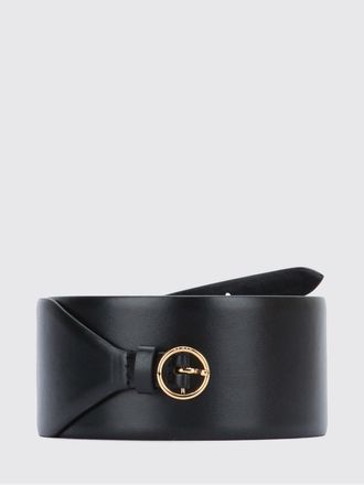 Alaia Ceinture large et r&eacute;glable en cuir de veau lisse avec boucle &agrave; ardillon