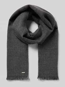 Bugatti Schal aus Schurwolle mit Fransen