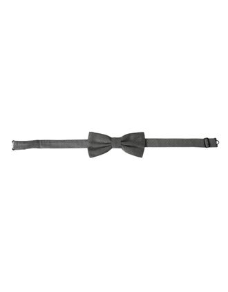 Dolce & Gabbana Gray Silk Patterned Adjustable Neck Men Papillon Bow Tie Dark