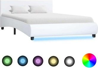 vidaXL Cadre de lit avec led sans matelas blanc 140x200 cm Vidaxl