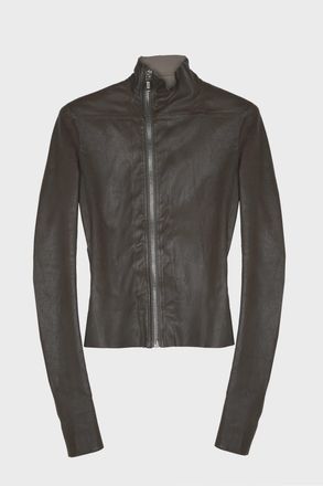 Rick Owens Womens Veste En Cuir Gary Jacket Grease Brown