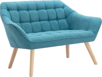 Vente-Unique Sofa 2-Sitzer - Stoff - Blau - Caserta
