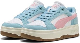 Puma Sneakers Basses en su&egrave;de Rebound Femme pour Femme 42.5, White Pinkscape Aqua Pink Blue