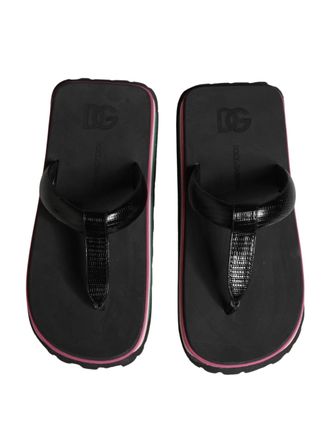 Dolce & Gabbana Womens Multicolor Rubber Chunky Flip Flop Shoes