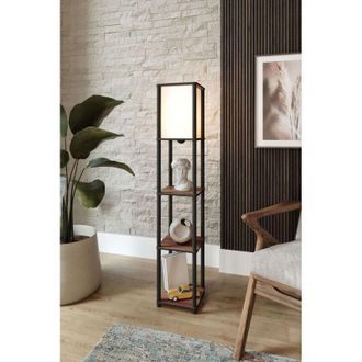 Opviq Lampadaire, lampe sur pied, &eacute;clairage de salon Lamp Noyer