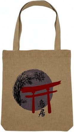 Fabulous Sac Shopping Tote Bag Aspect Lin - Torii Bouddhisme Japon Asie Culture Portail - Sac de Courses Toile Epaisse 360g Beige Naturel Cabas Port&eacute; Epaule So