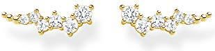 Thomas Sabo H2157 Boucles doreilles en argent sterling 925 avec pierres blanches, 1,30 cm, Argent sterling, Non applicable