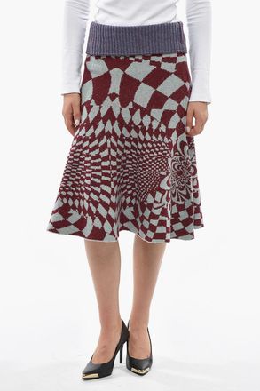 Stella McCartney Flared Knit Skirt With Geometric Pattern Stella McCartney
