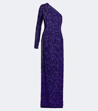Gucci Robe longue en soie &agrave; sequins