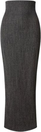 Alberta Ferretti Femme, Jupes, Gris, Taille: 32 FR Stretch Wool Long Skirt
