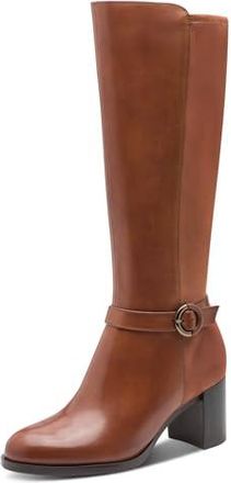 Tamaris Femme Damen Long Boot Heel 1-25512-45 Botte Haute Jusquau Genou, Cognac, 38 EU