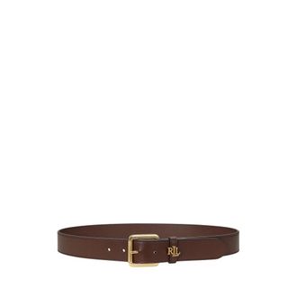 Ralph Lauren Ceinture en Cuir avec Logo Or - Femme - Accessoires - Brun - Taille: M