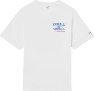 MC2 Saint Barth Homme, Tops, Blanc, Taille: XL Farfalle Stomaco 01N T-shirt
