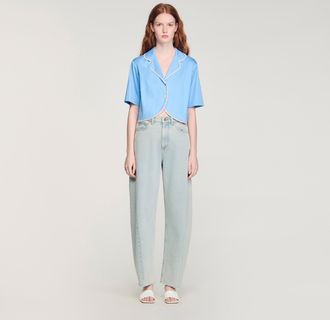 Sandro Chemise en coton &agrave; galon perl&eacute;