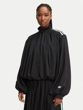 adidas Sweatshirt Satin Pleated Track Top LG4081 Schwarz Relaxed Fit