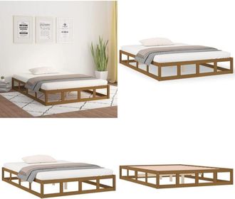 vidaXL Massivholzbett Honigbraun 200x200 cm - Holzbett - Massivholzbette - Kiefernbett - Doppelbett - Bettgestell - Home & Living