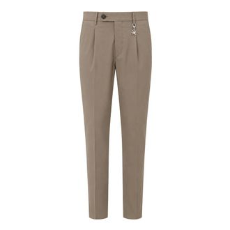 Manuel Ritz Hose mit Bundfalten Slim Fit - - Trousers - Herren - Braun - M