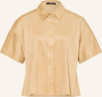 someday Someday Hemdbluse Ztina In Lederoptik beige