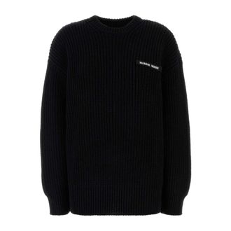 Marine Serre Baumwoll-Oversize-Pullover - - Knitwear - Damen - Schwarzk - S
