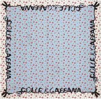 Dolce & Gabbana Femme, Accessoires, Multicolore, Taille: ONE Size Foulard en twill de soie &agrave; imprim&eacute; floral