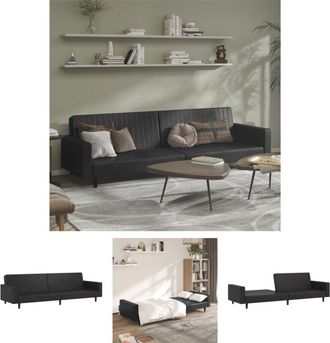 vidaXL The Living Store Schlafsofa 2-Sitzer Schwarz Kunstleder - Sofas