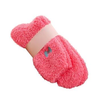 Generic Chaussettes de lit douces pour homme et femme - Chaudes - En polaire - Taille 46, Rouge, Taille unique