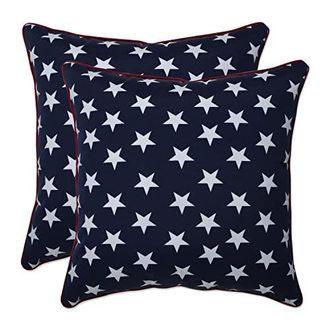 Pillow Perfect Outdoor | Indoor Macey Americana 41 cm Wurfkissen, 41 x 42 x 12 cm, Blau