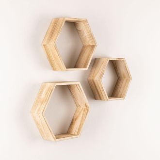 Sklum 3er-Set Wandregale Mijali Nat&uuml;rlich