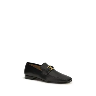 Valentino Garavani Mens Black Goatskin Slip-On Loafers