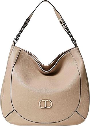 Twinset Femme, Sacs, Beige, Taille: ONE Size Sac &agrave; bandouli&egrave;re en cuir avec design en corde