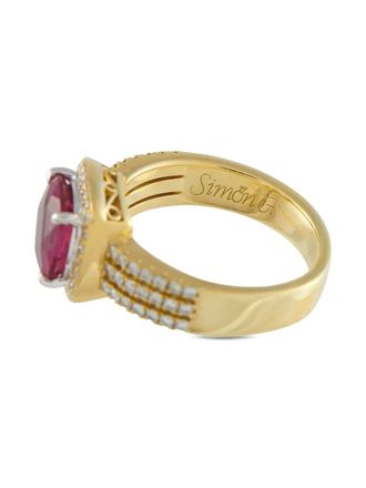 Simon G. Jewelry bague en or 18ct &agrave; rubellite et diamants
