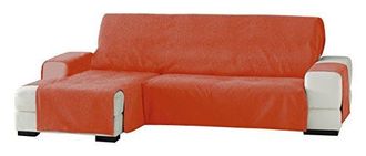 Eysa Zoco Nicht elastisch Sofa &uuml;berwurf Chaise Longue Links, frontalsicht, Chenille, Orange, 29 x 9 x 37 cm, F3431919I