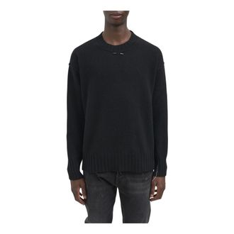 Isabel Benenato Isabel Benenato - Pull col rond en m&eacute;lange de cachemire - Homme - Pulls - Noir - Taille: S