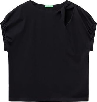 Benetton T- Shirt 3j5cd109v, Noir, Large Femmes