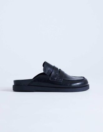 Topshop Addie - Mules style mocassins - Noir