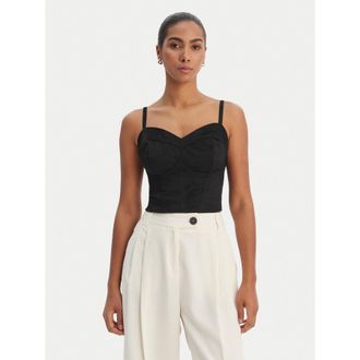 Guess Top W6RH03 WJ472 Schwarz Slim Fit