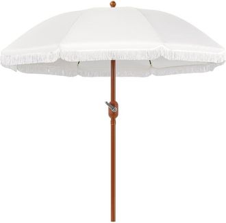 Yaheetech Yaheetech Parasol de Jardin &agrave; Franges Inclinable,&Oslash;235/275cm, Parasol dext&eacute;rieur Rond, R&eacute;sistant &agrave; leau/UV, avec 8 Baleines,Manivelle, Housse de